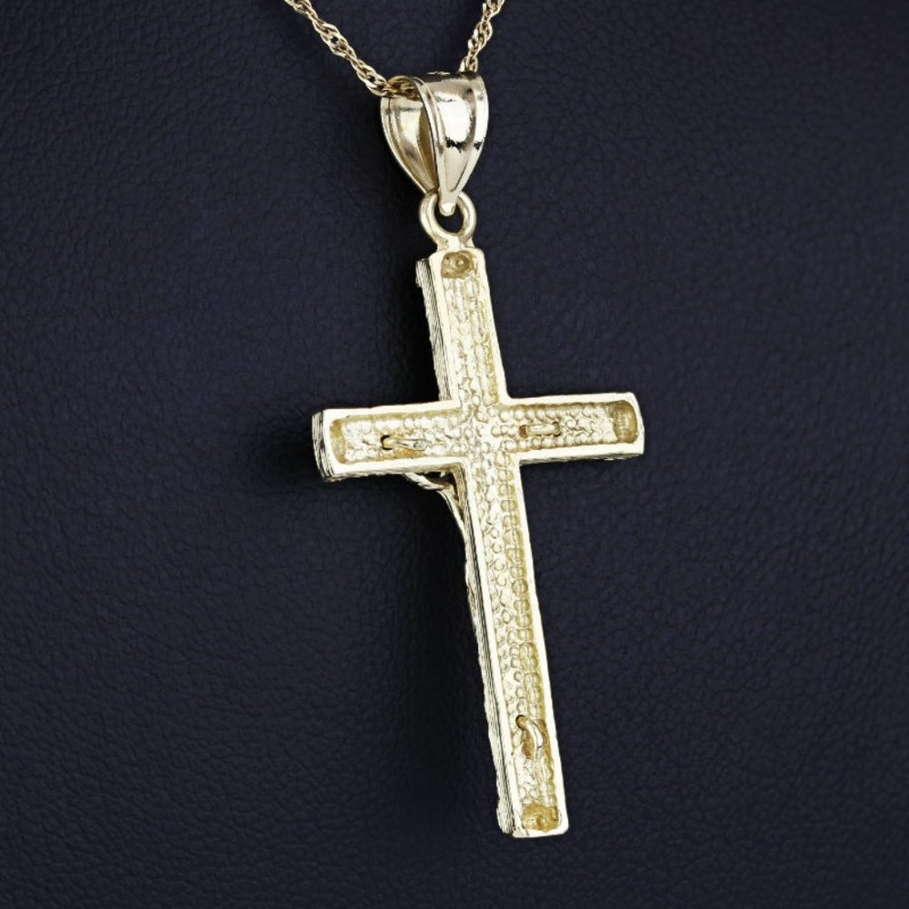 14k Yellow Gold Religious Jesus Christ Crucifix Cross… - Gem